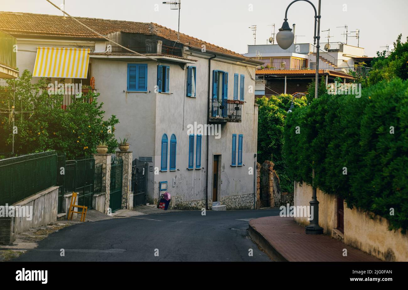 Traditional italian street in Scauri, Italy Stock Photo - Alamy