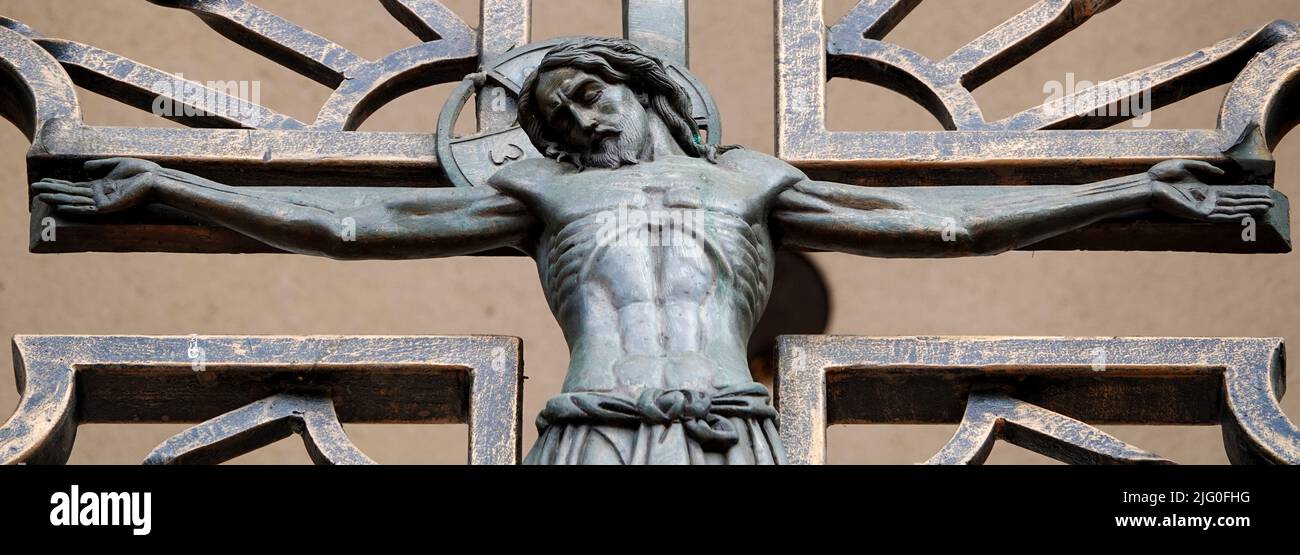 Kiev, Ukraine April 27, 2020: the crucifixion of Jesus Christ serves as ...