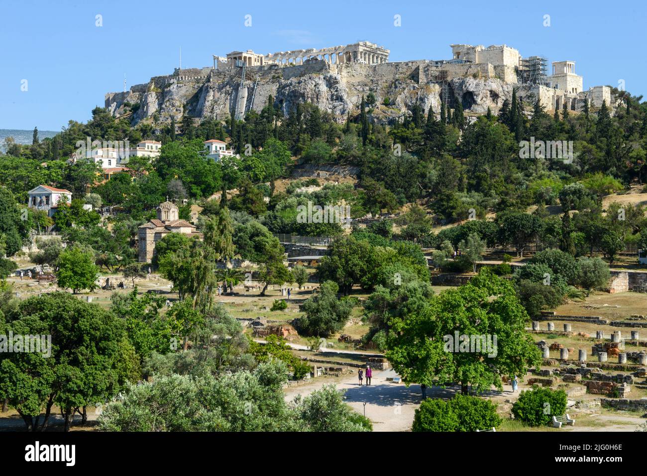 The ancient agora and acropolis of Athens on Greece Stock Photo - Alamy