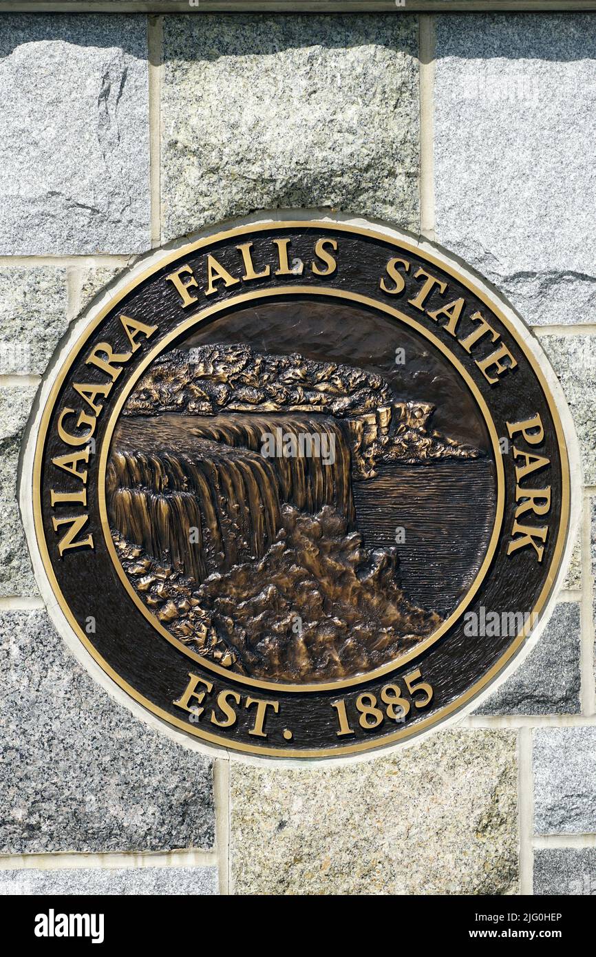 Niagara Falls State Park sign, Niagara Falls, les Chutes du Niagara ...