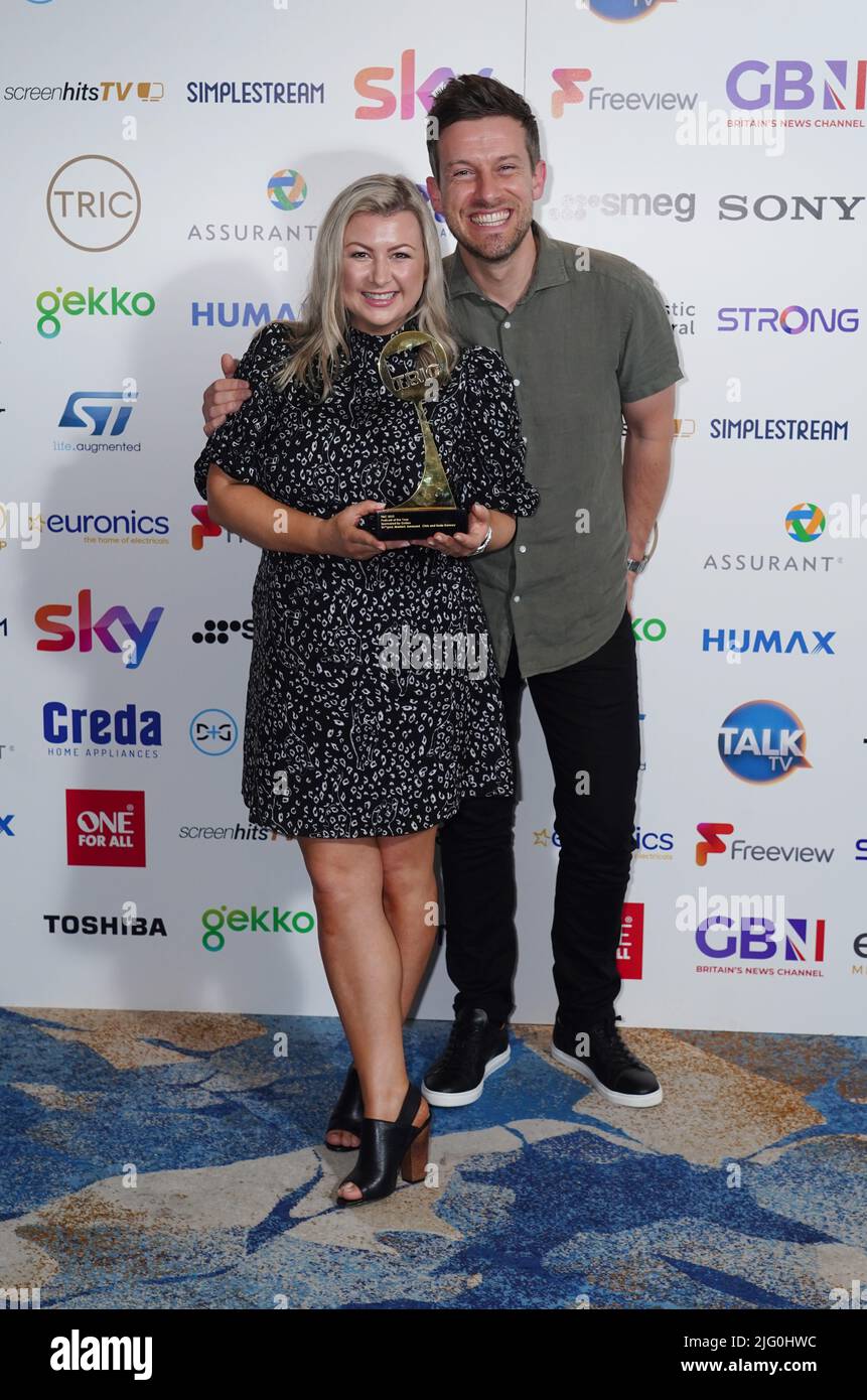 Chris and Rosie Ramsey after they won the podcast of the year award at ...
