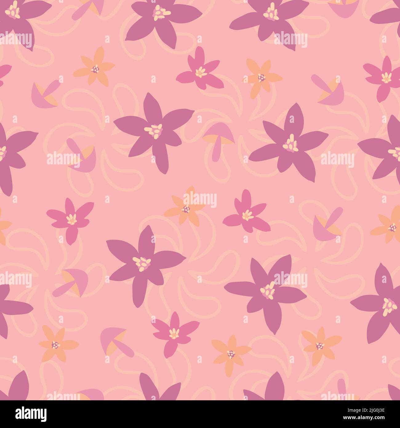 Ornamental trendy vector ditsy floral seamless pattern design. Modern ...