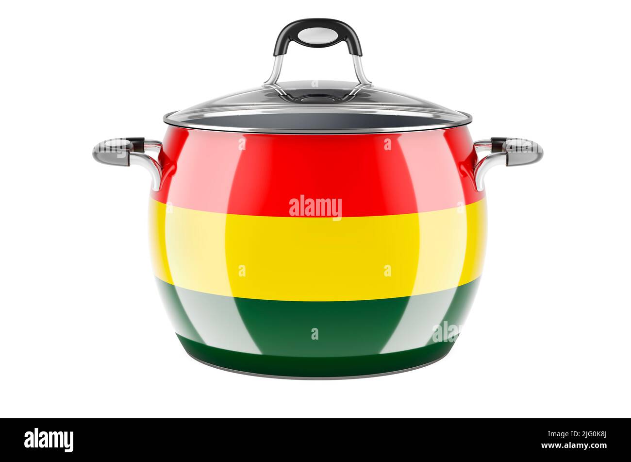 Bolivian national cuisine concept. Bolivian flag painted on the ...