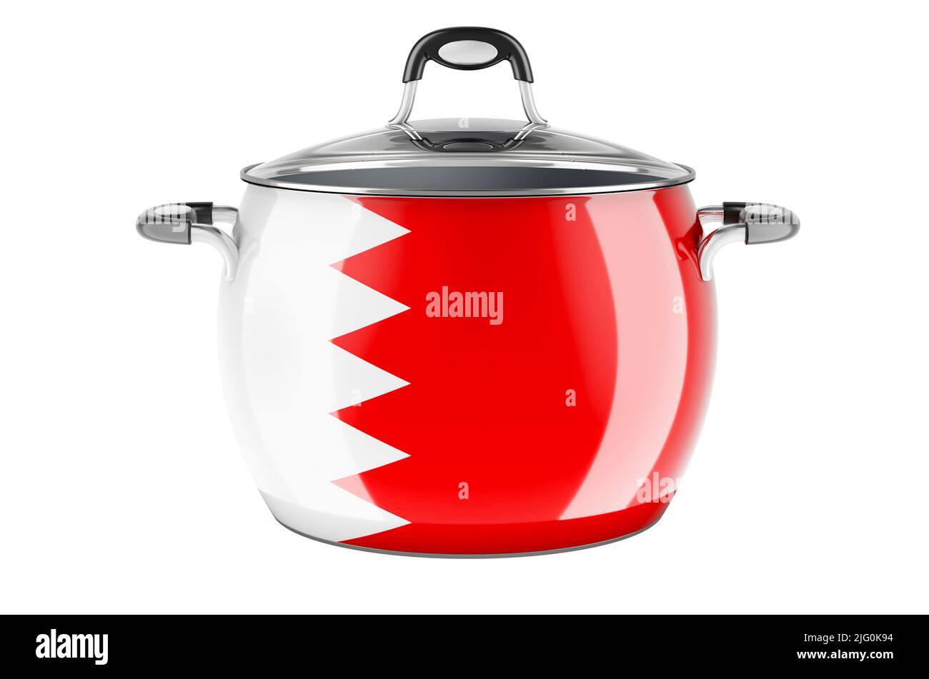 Bahraini national cuisine concept. Bahraini flag painted on the ...