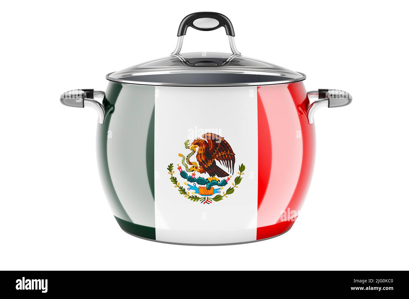 Mexican national cuisine concept. Mexican flag painted on the stainless ...