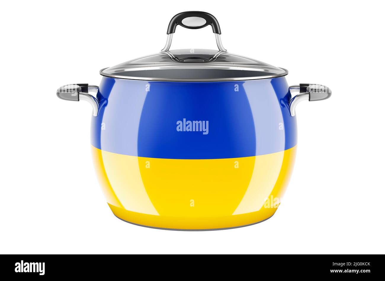 Ukrainian national cuisine concept. Ukrainian flag painted on the ...