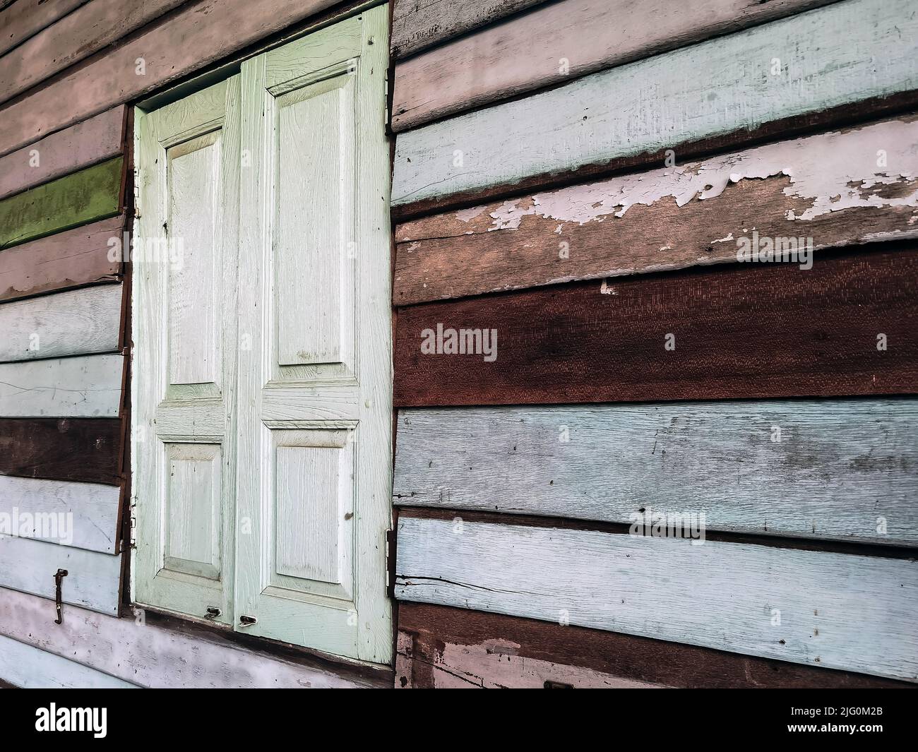 Old grunged wooden window frame painted white vintage with old ...