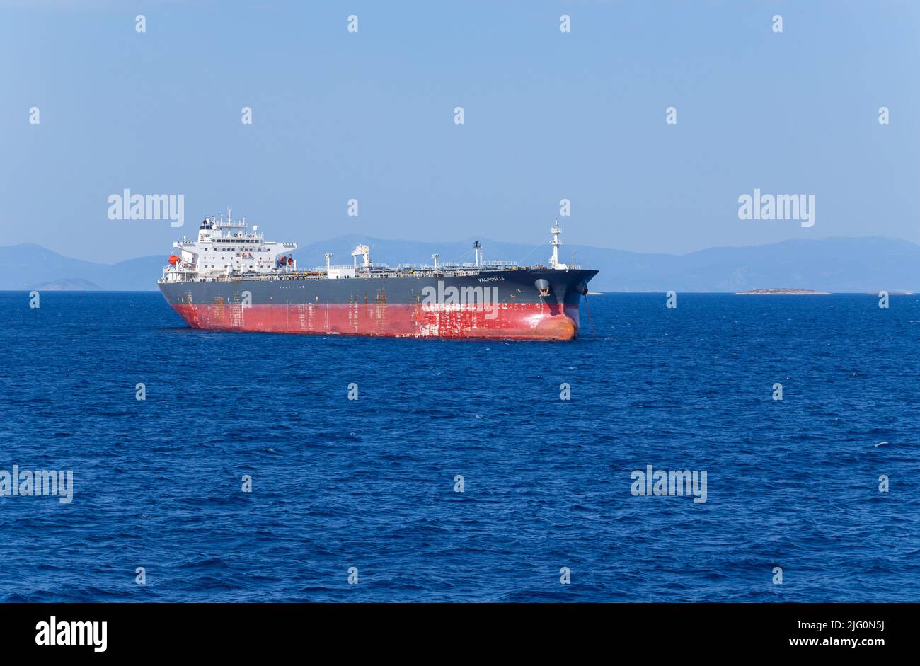 Athens, Greece: 6 May, 2022 - Merchant vessels and cargo container ...