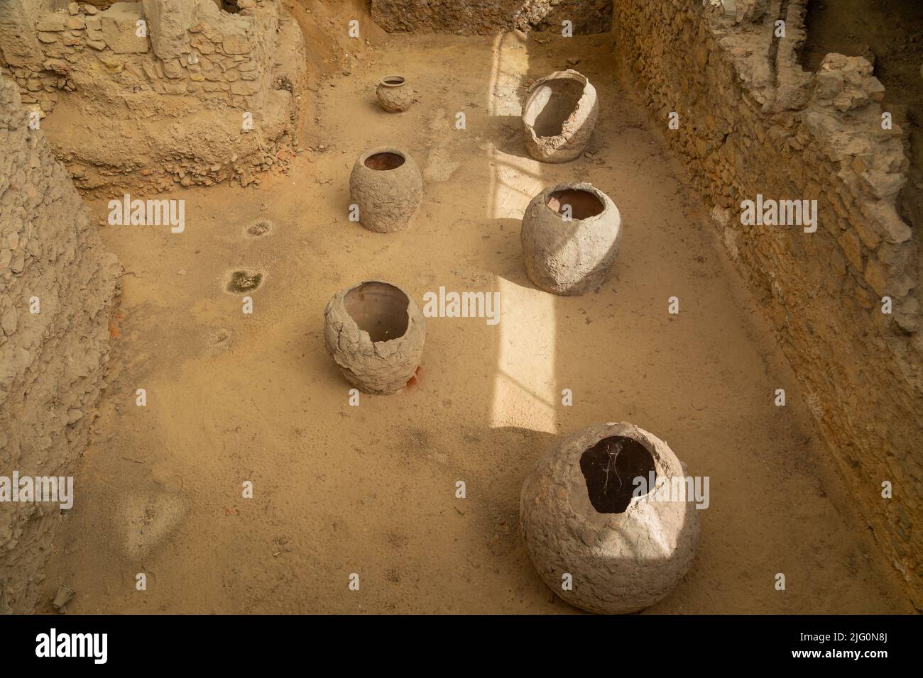 Athens, Greece. May 07, 2022. View of the Roman baths archaeological ...