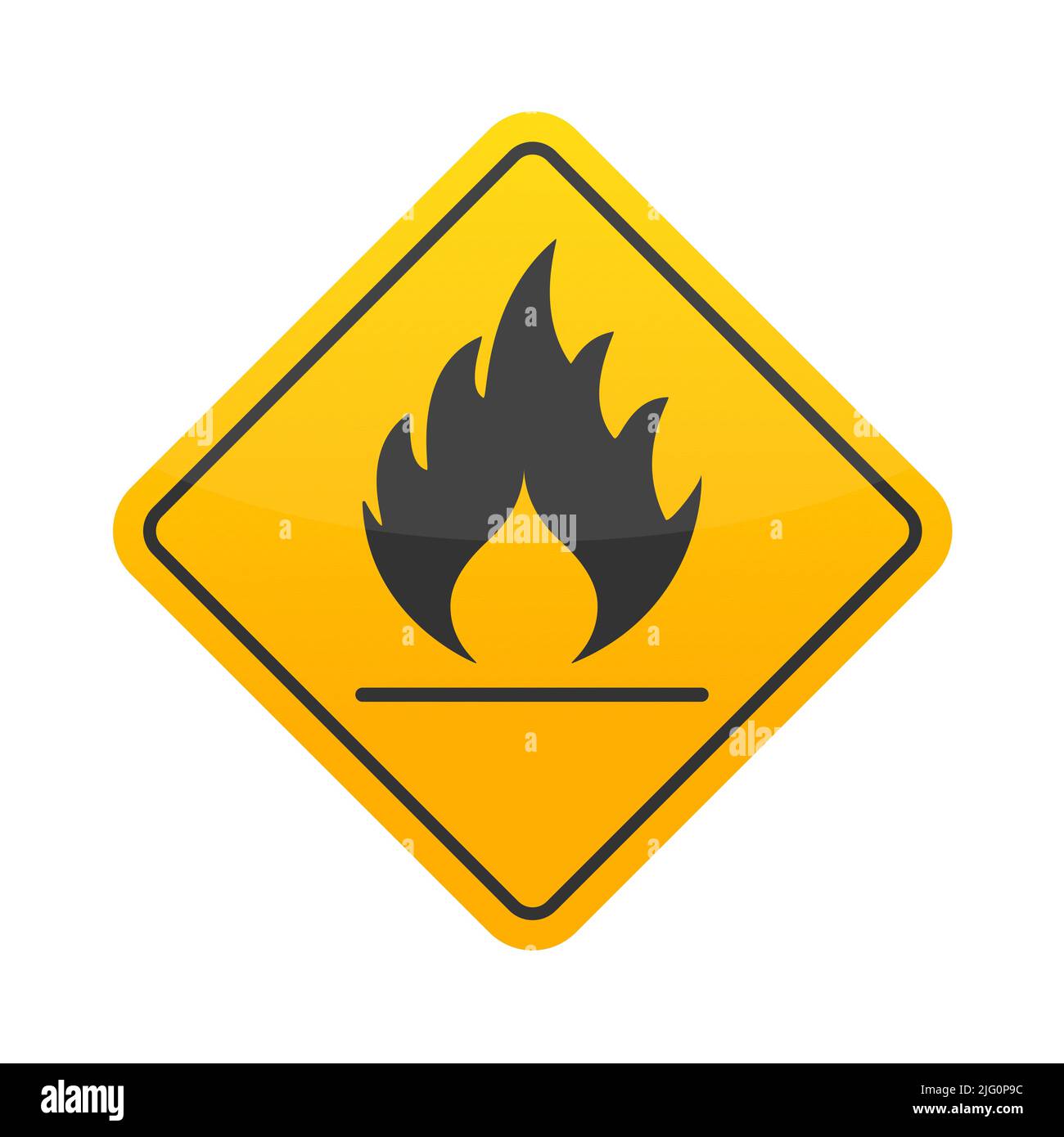 Fire. A fire warning sign. Flat style, simple design Stock Vector Image ...