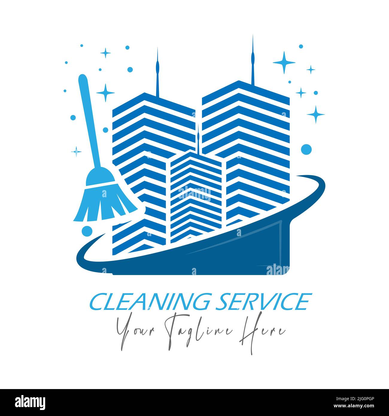 Cleaning. Vector template of a logo, sticker or brand. Flat style Stock ...
