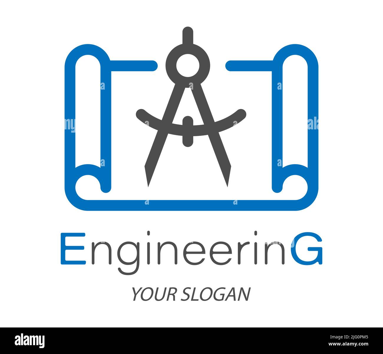Engineering. Vector template of an icon, logo, sticker or brand. Flat ...