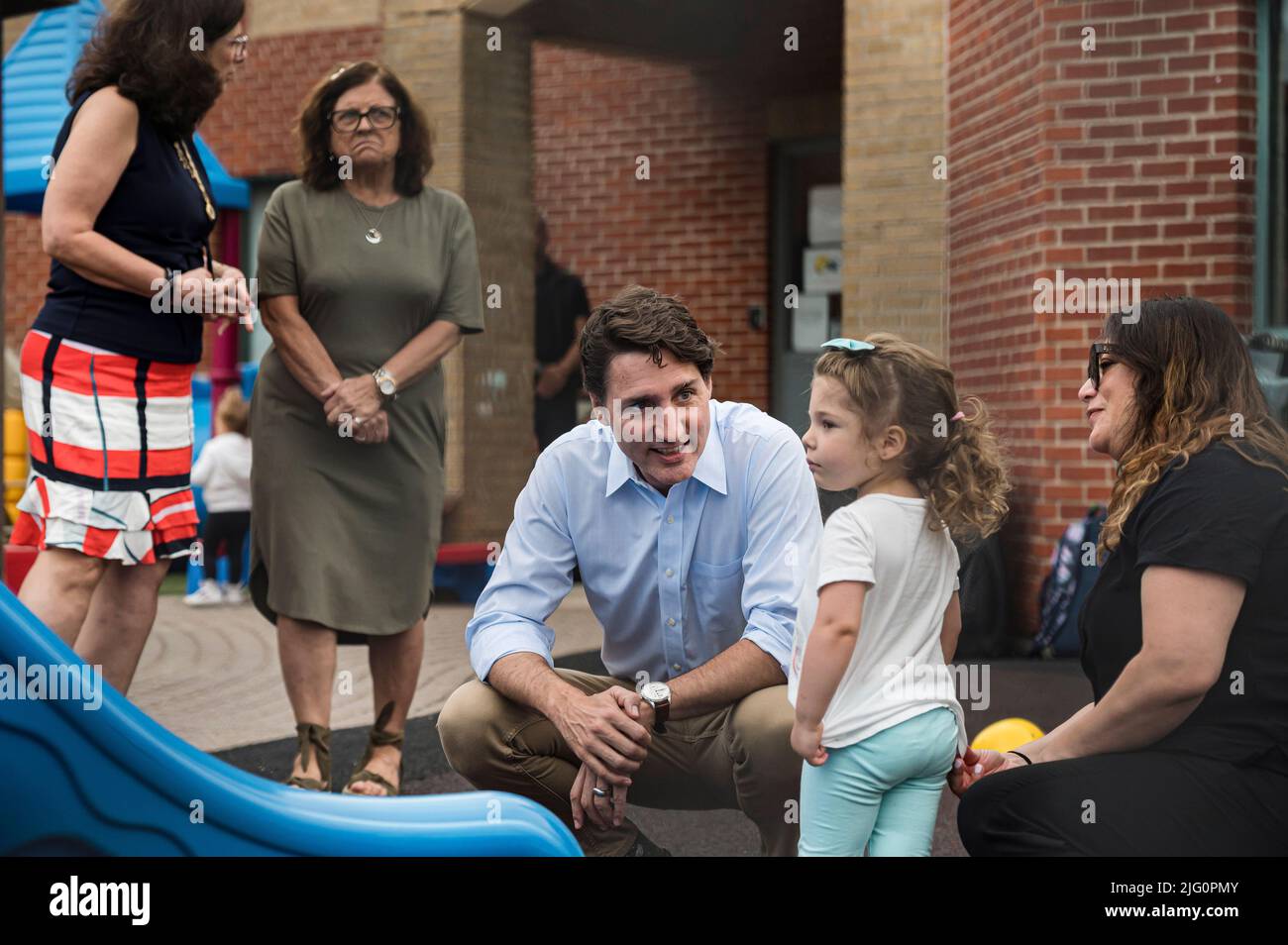 Prime Minister Justin Trudeau meets with students and staff of the St ...