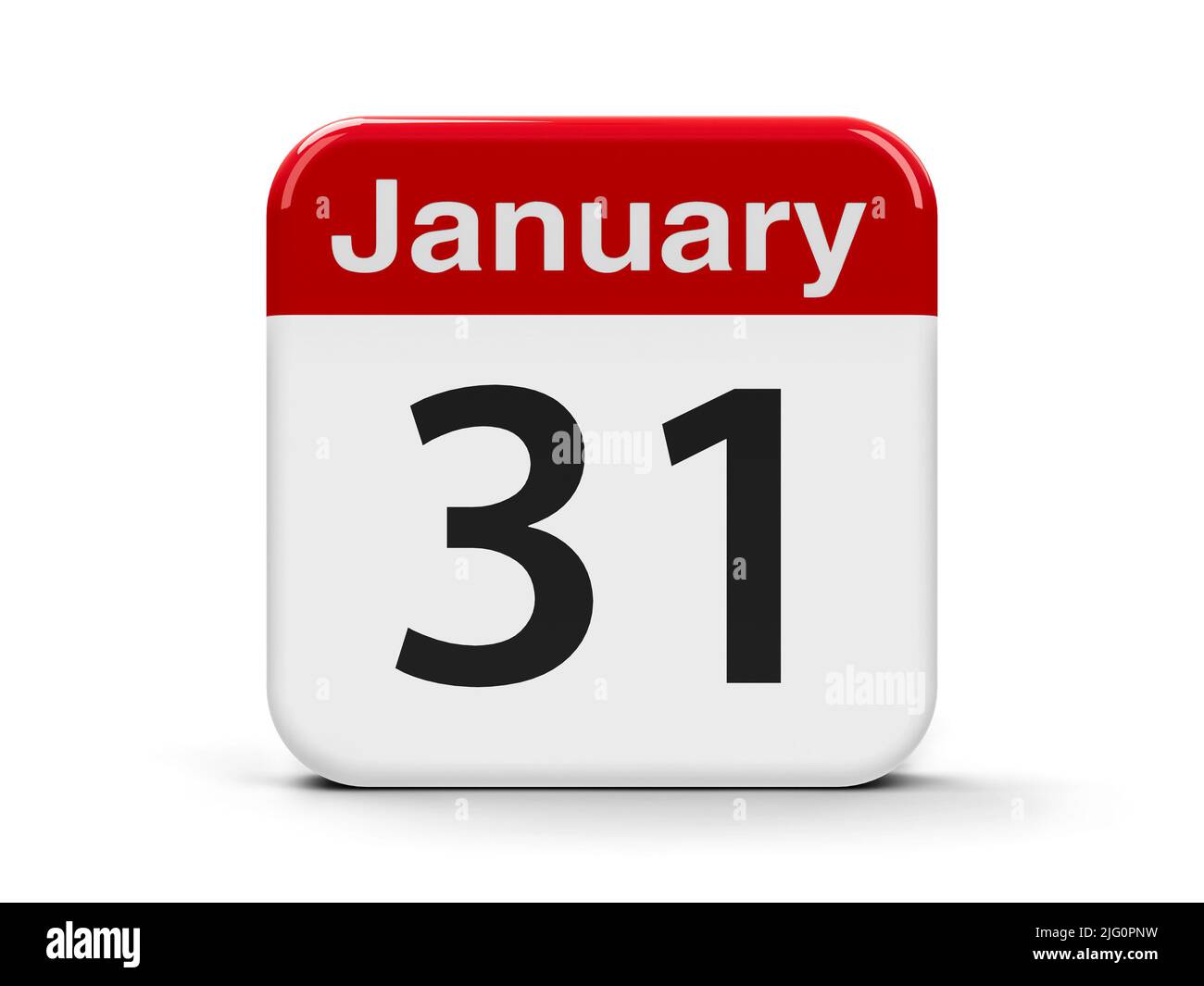 Calendar web button - The Thirty First of January, three-dimensional ...