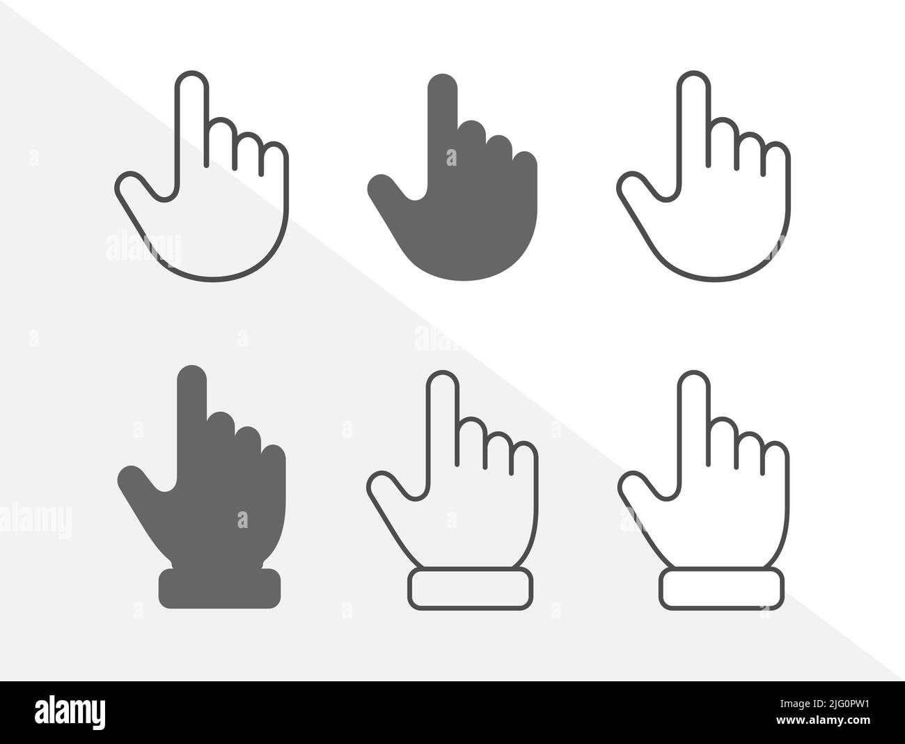 hand presses, a button, a banner or a link. A set of vector options for ...