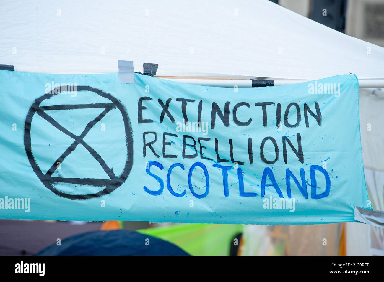Signs at the Extinction Rebellion demonstration, in Parliament Square ...