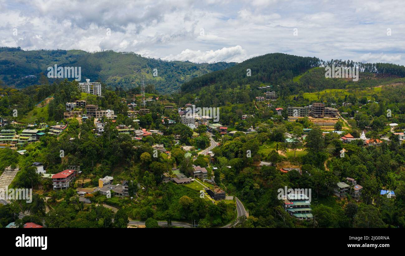 Ella town among mountains and tea plantations. Sri Lanka Stock Photo ...