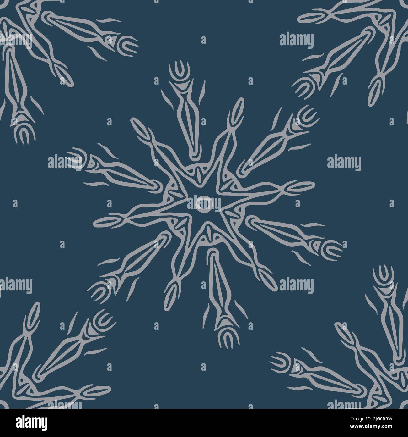 Christmas frozen snowflake seamless vector pattern. Masculine winter ...