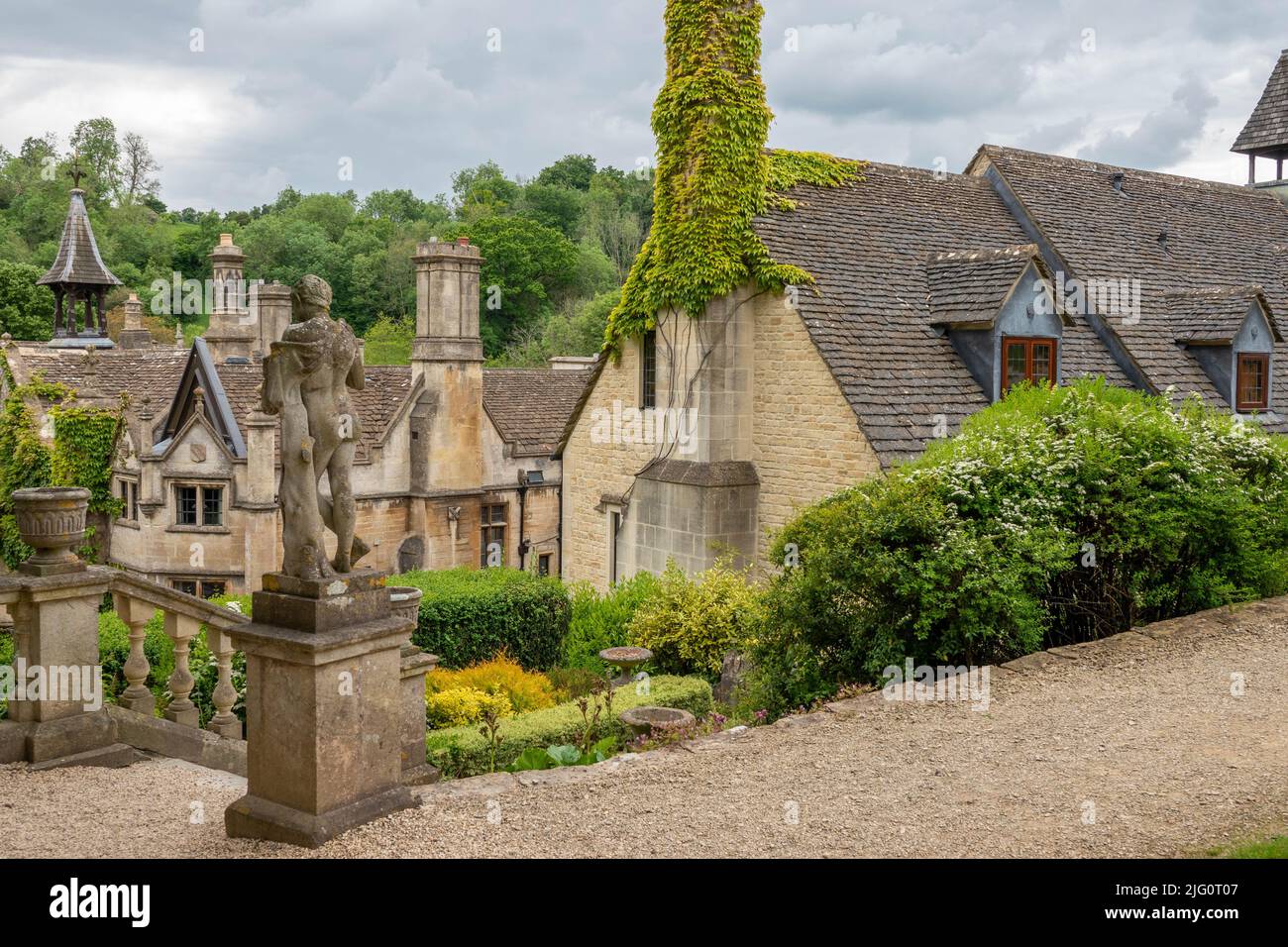 view of the Manor House Castle Combe Wiltshire England a 14th century ...