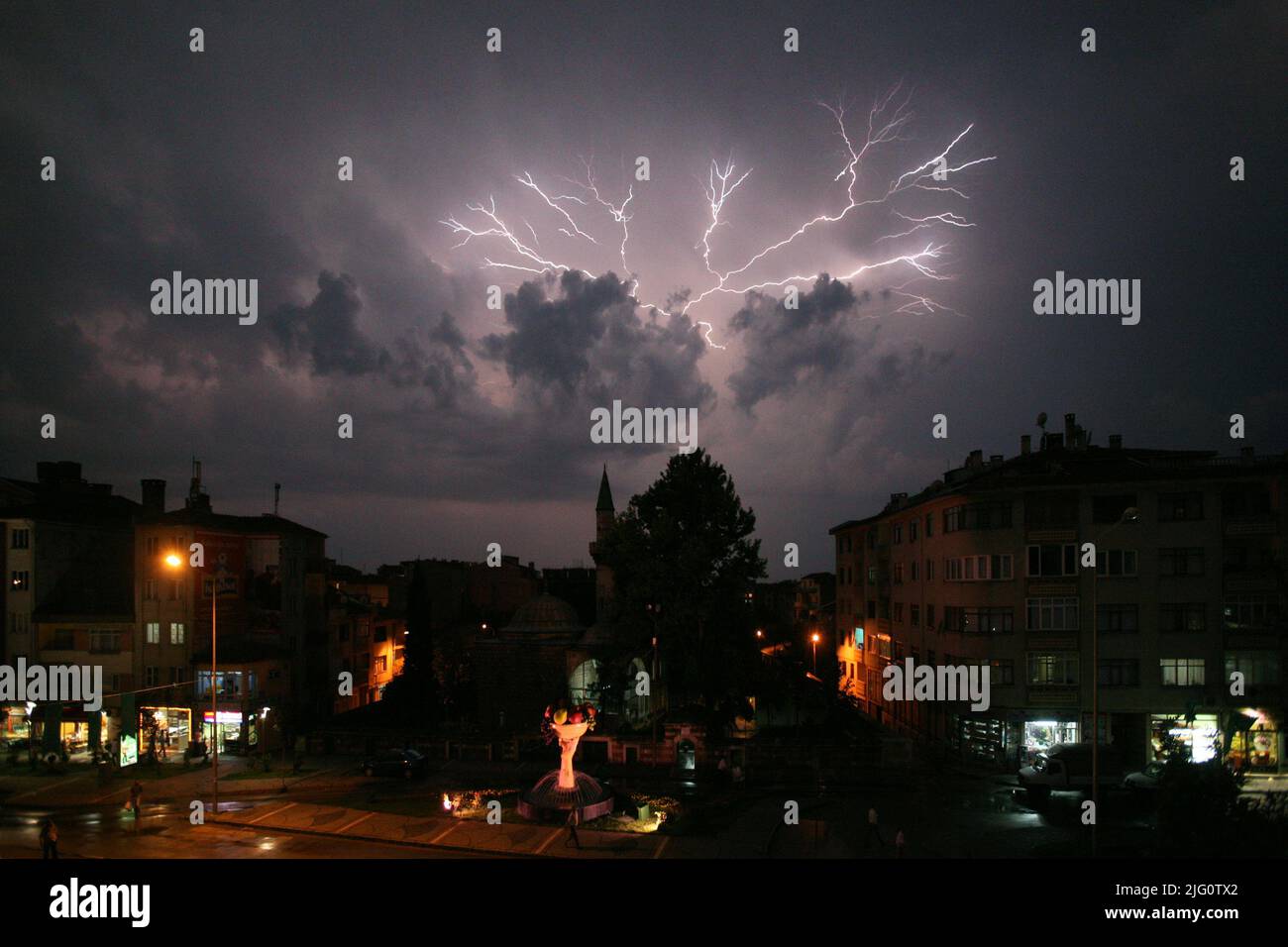 Night thunder storm lightnings in hi-res stock photography and images ...