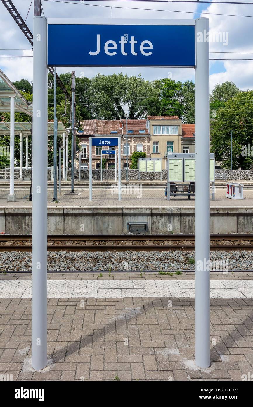 Brussels, Belgium, July 6, 2022. Jette station platform Stock Photo - Alamy