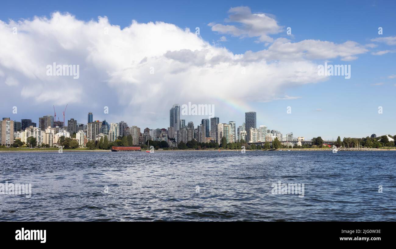 Downtown Vancouver City Skyline with clouds and rainbow Stock Photo - Alamy