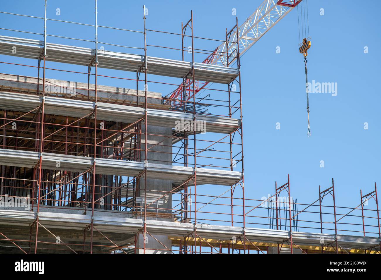 Architecture: scaffolding and construction of a building, the ...