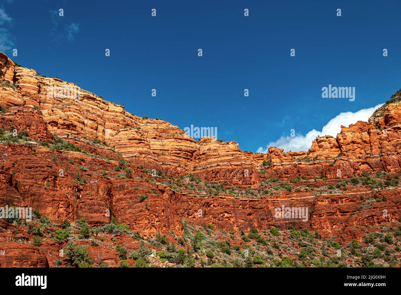 Clouds show their head above the giant red rocks, Sedona, AZ, USA Stock ...