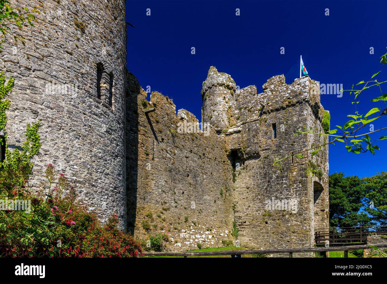 The imposing Gatehouse of the 12th century Norman castle at Manorbier ...