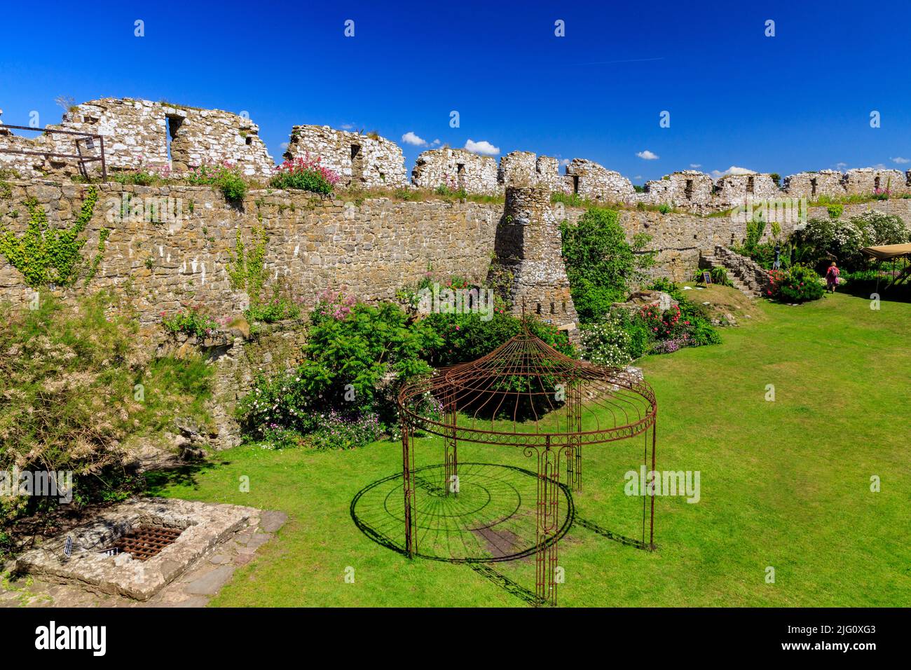 The colourful planting inside the Inner Ward of the historic 12th ...