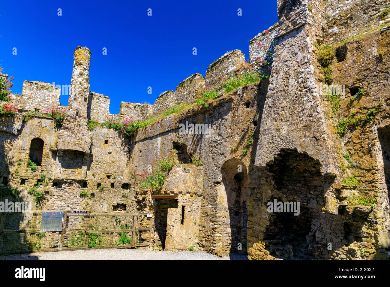 Inside the ruins of The Great Hall of the historic 12th century ...