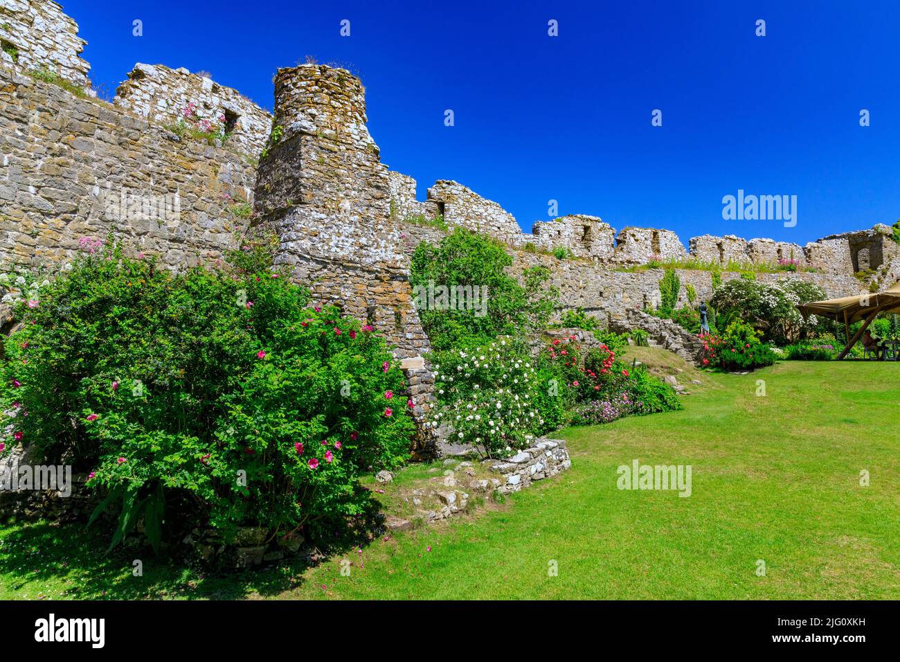 The colourful planting inside the Inner Ward of the historic 12th ...