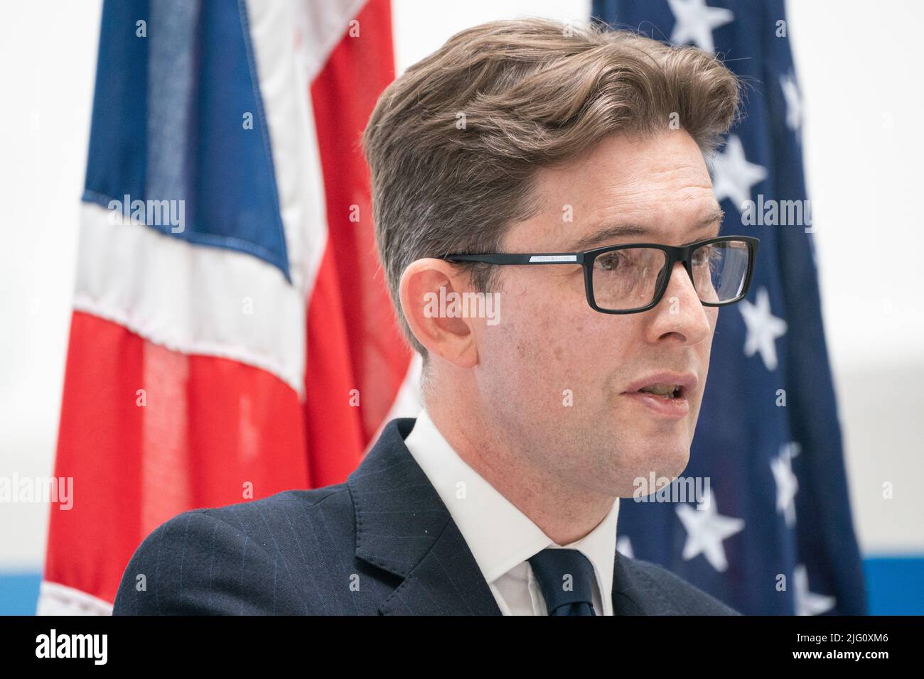 MI5 Director General Ken McCallum at a joint press conference with FBI ...