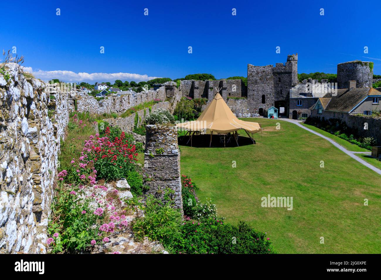 The colourful planting inside the Inner Ward of the historic 12th ...