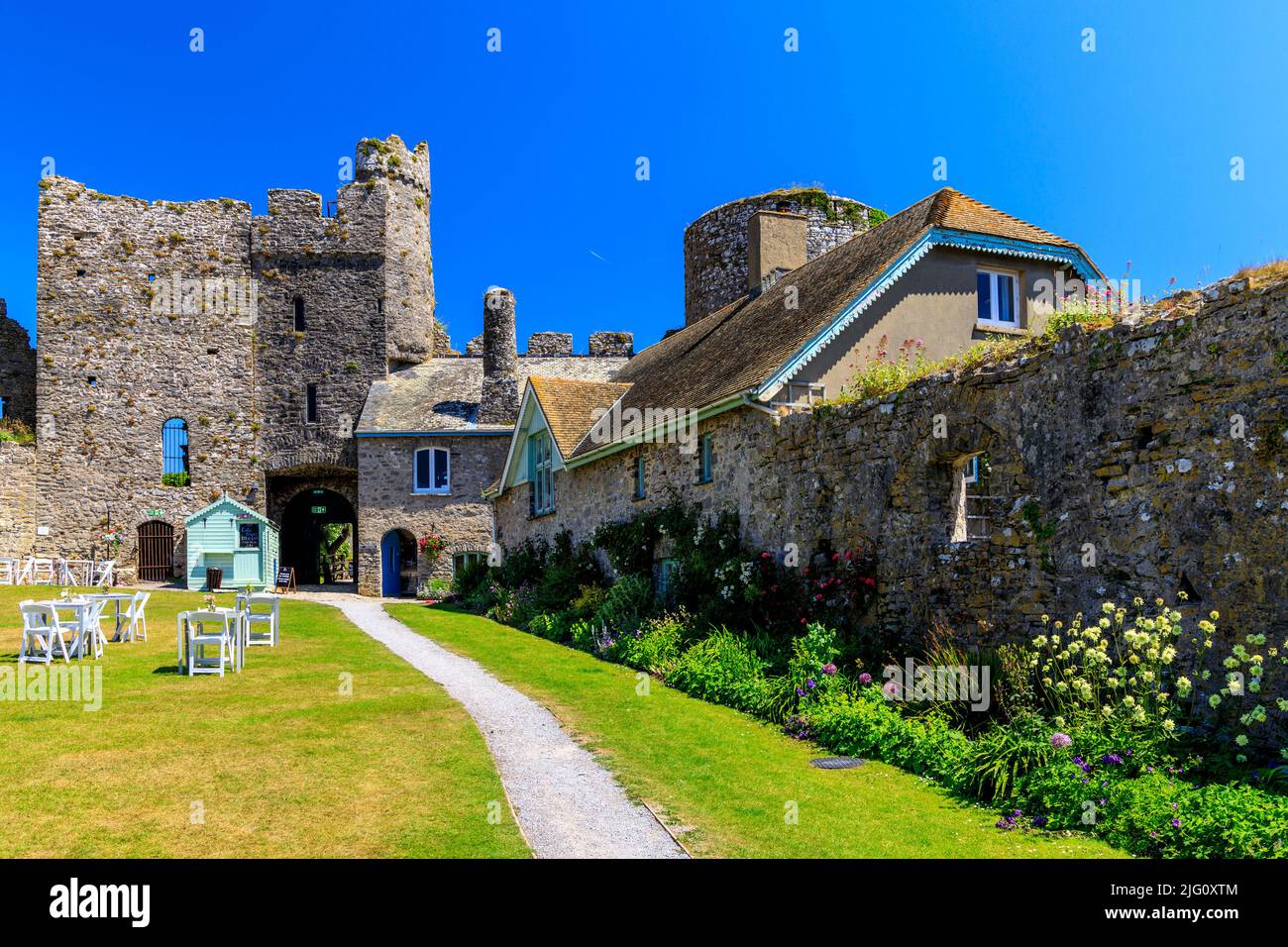 The colourful planting inside the Inner Ward of the historic 12th ...