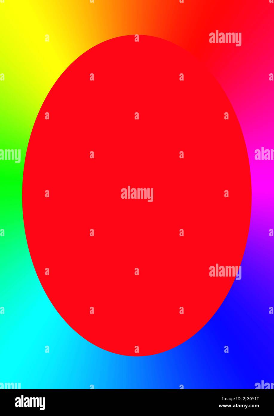Illustration of Abstract Gradient Rainbow Color Frame with Red Oval ...