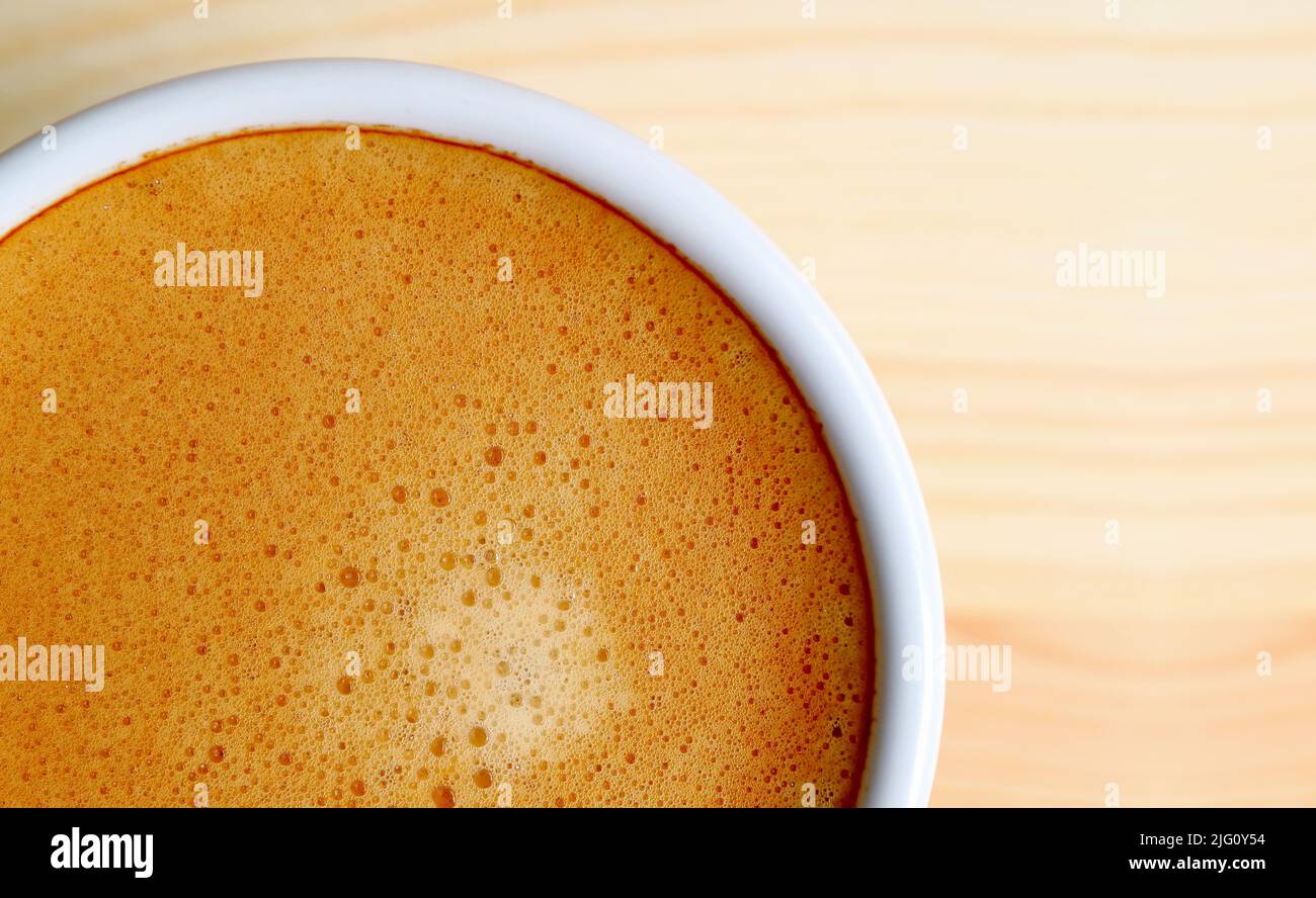 Top view of artistic texture of frothy hot coffee surface Stock Photo ...