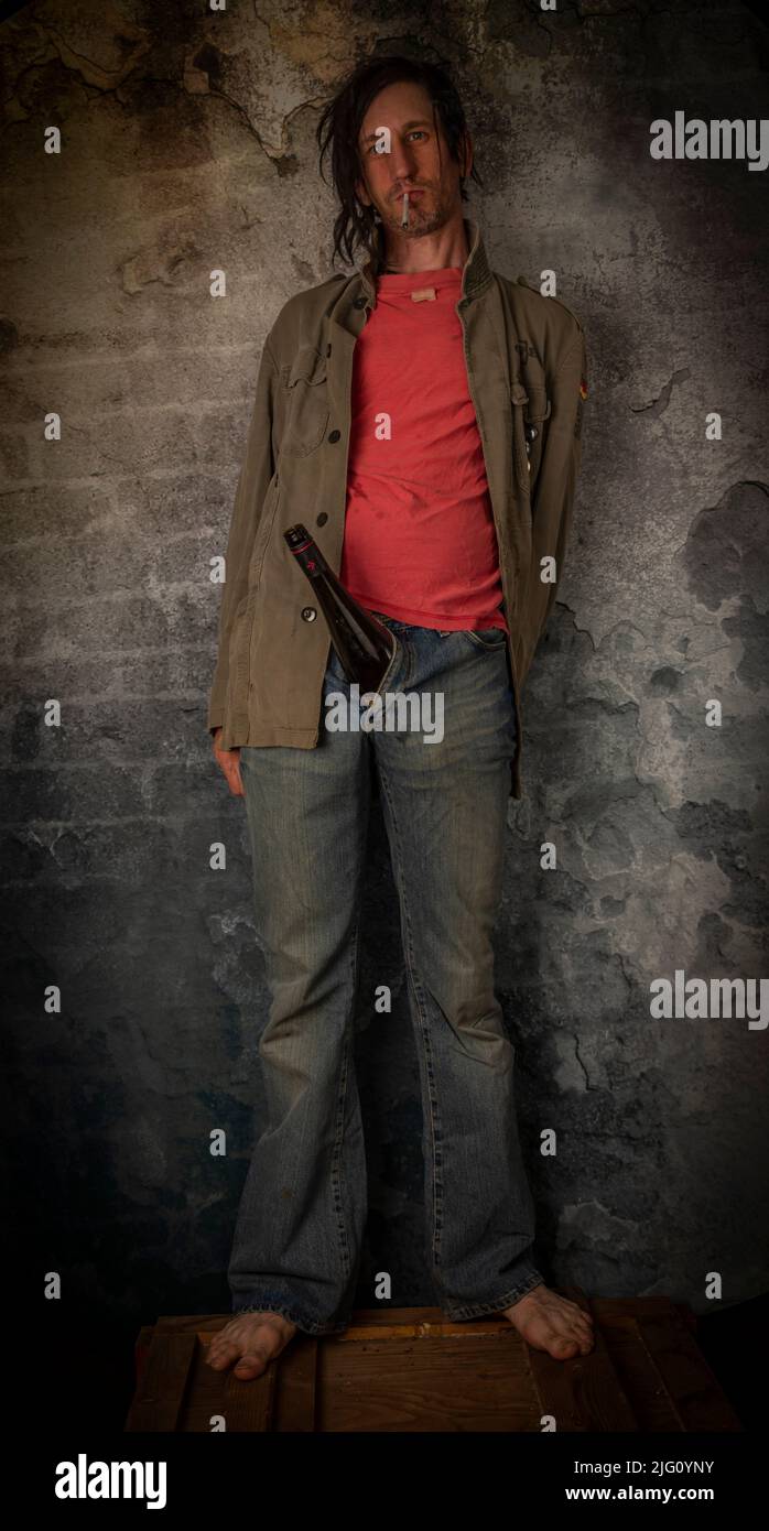 Junkie man black hair hi-res stock photography and images - Alamy