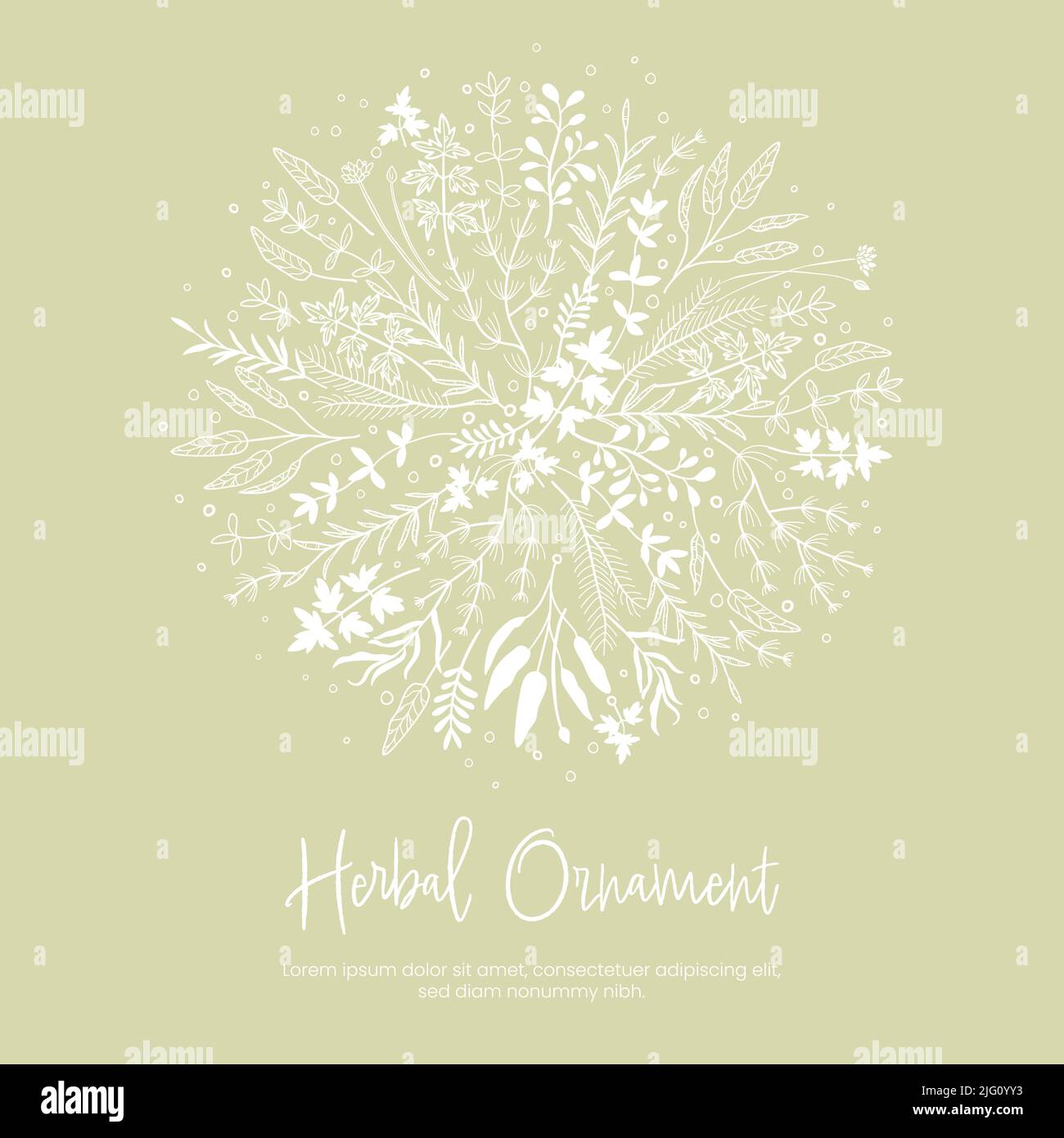 Green nature circle design element background, fresh hand drawn vector ...