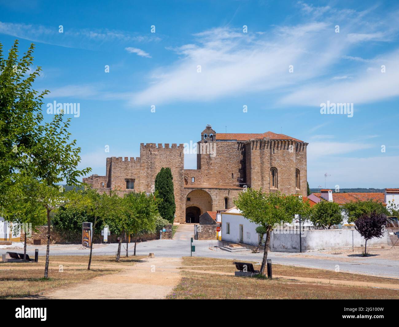 The monastery of Flor da Rosa town in Alentejo, Portugal Stock Photo ...