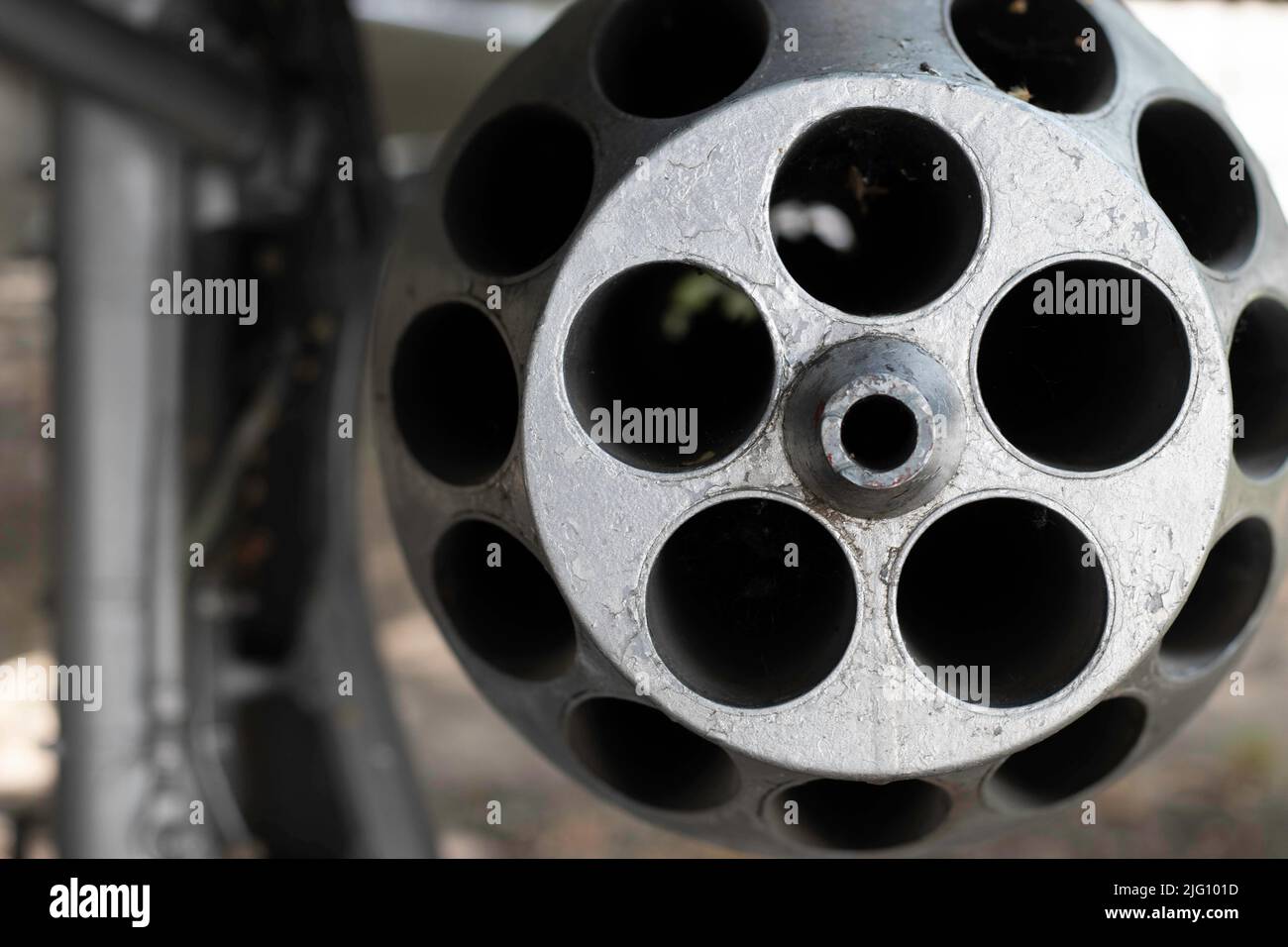 gray metal guns on a plane in a museum Stock Photo - Alamy