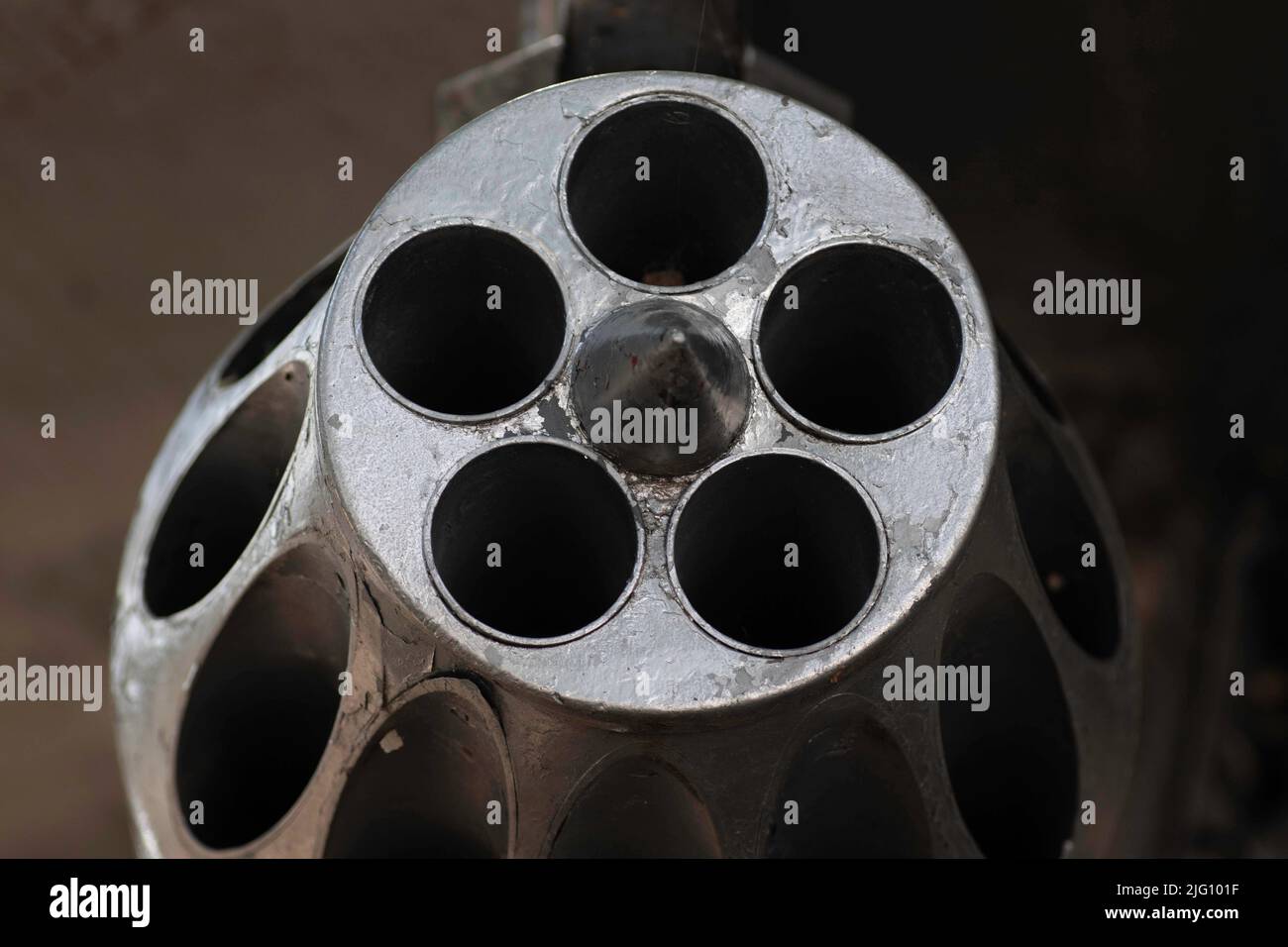 gray metal guns on a plane in a museum Stock Photo - Alamy