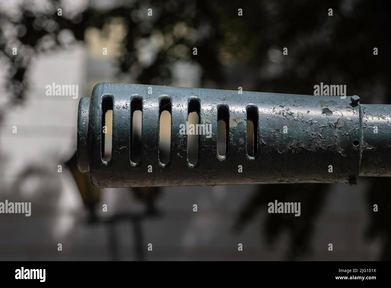 Detail of the barrel of an artillery cannon, Cannon barrel closeup in ...