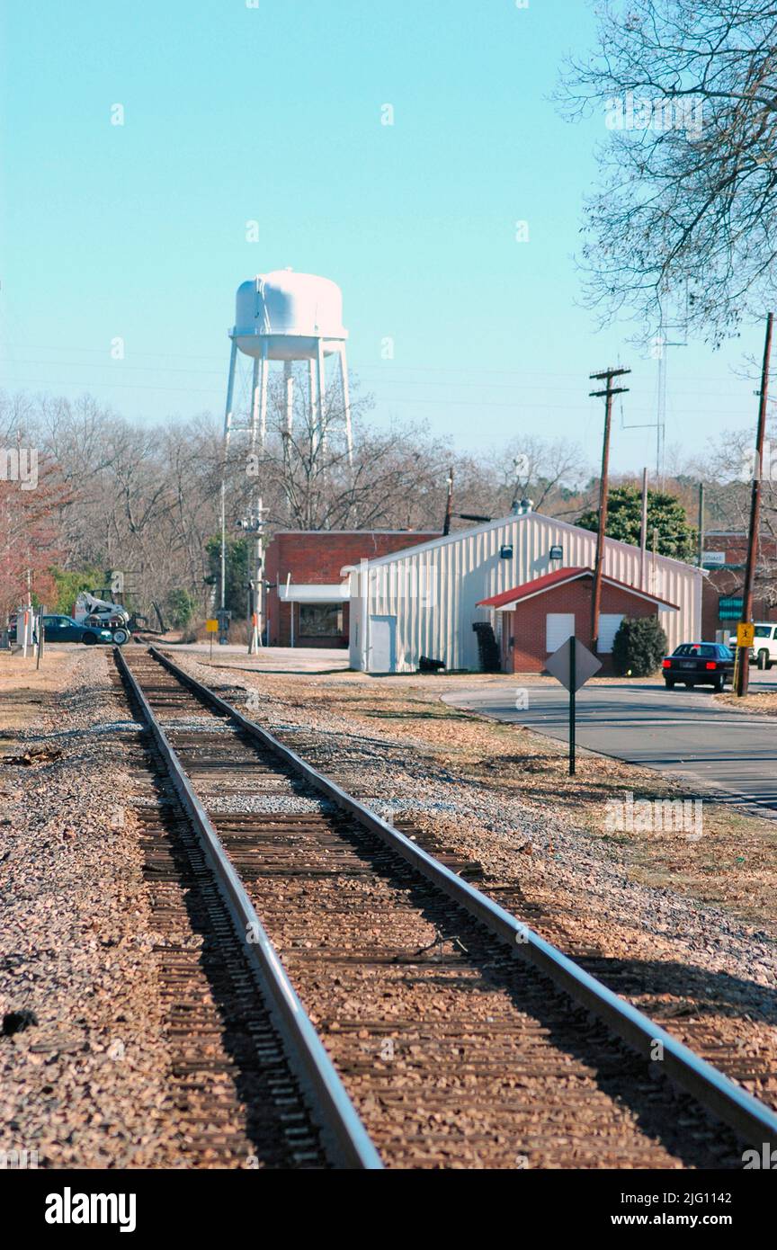 Railroad Tracks into the distance for rail trains Stock Photo - Alamy