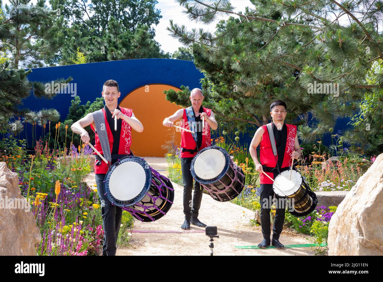 Taiko Meantime, a traditional Japanese band play at Hampton Court ...