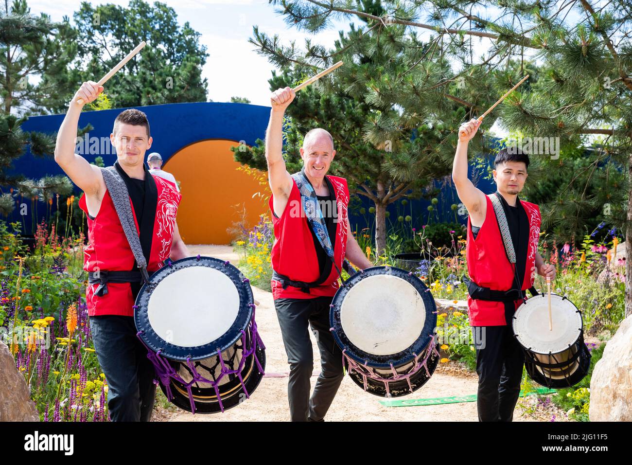 Taiko Meantime, a traditional Japanese band play at Hampton Court ...