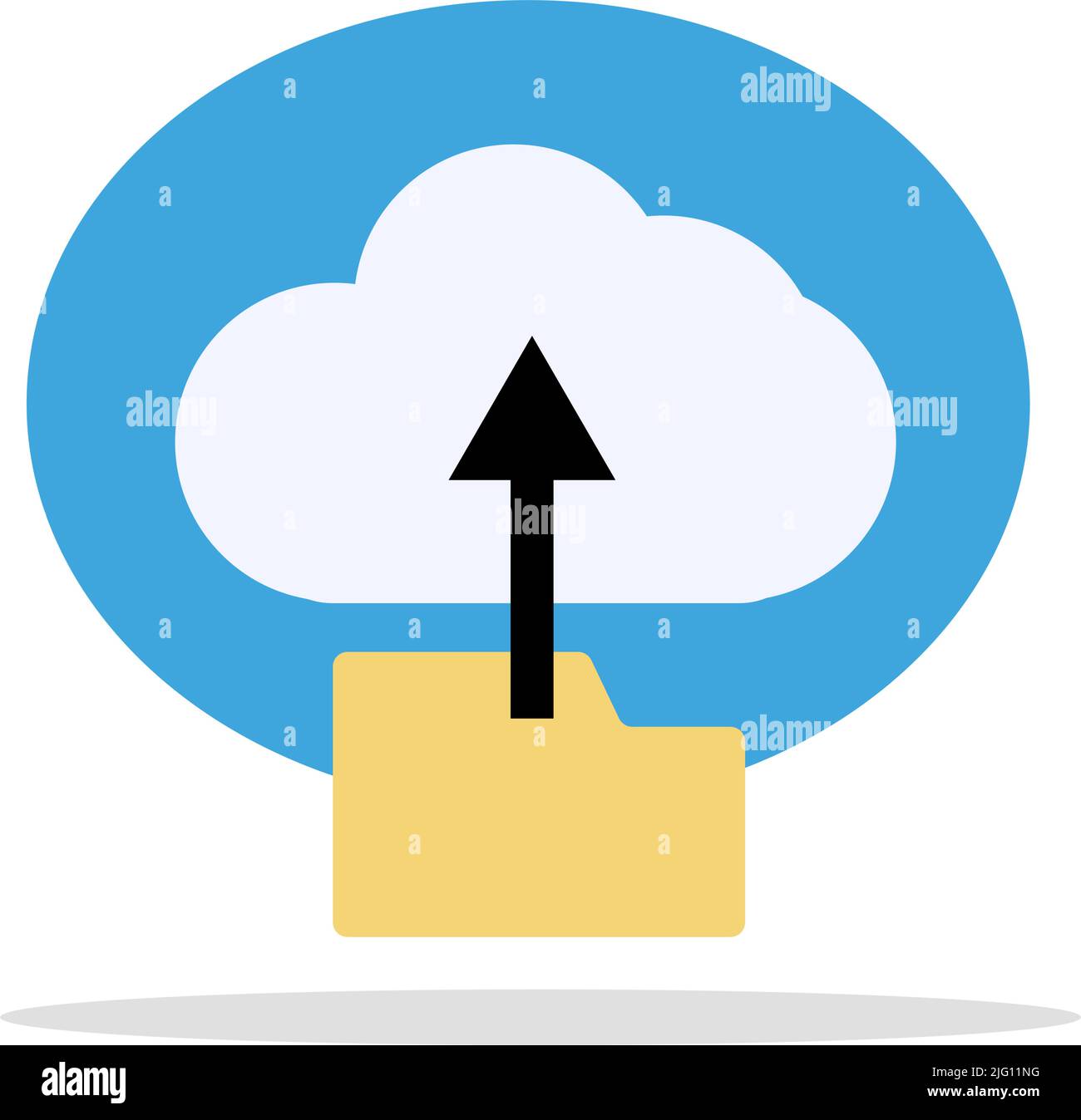 Upload from folder to cloud. Cloud storage and backup. Editable vector ...