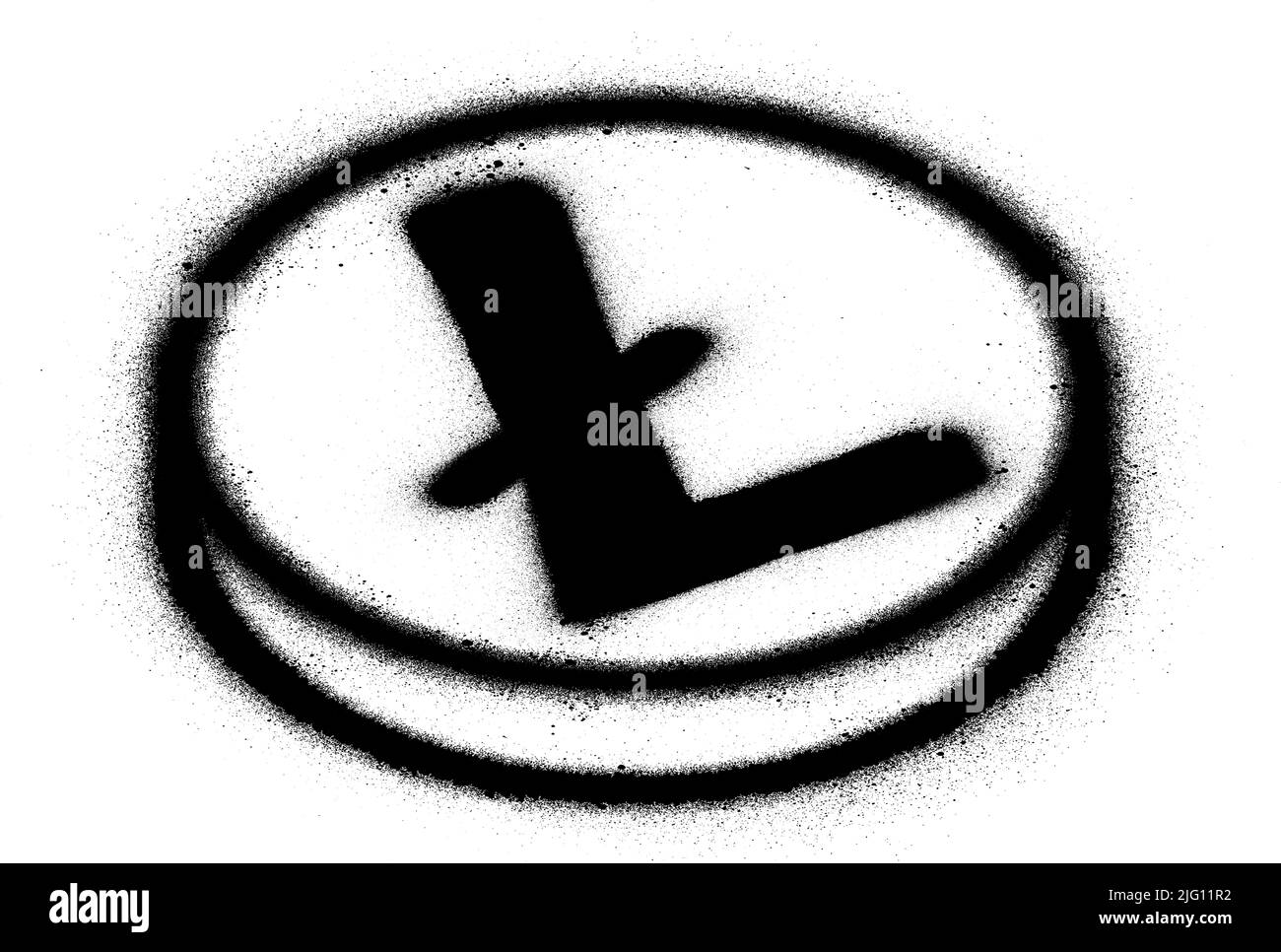 graffiti litecoin coin in black over white Stock Vector Image & Art - Alamy