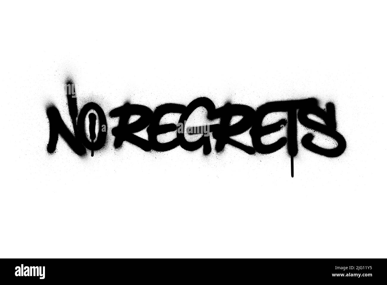 graffiti no regrets text sprayed in black over white Stock Vector Image ...