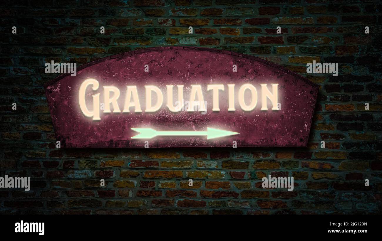 Street Sign the Direction Way to Graduation Stock Photo - Alamy